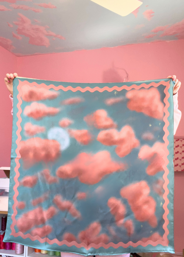 The Pink Cotton Candy Clouds Silk Charmeuse Scarf – Nikki Marie Apparel